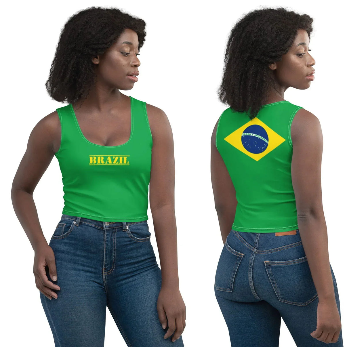 Brazil Crop Top – Stylish & Comfortable Brazilian Flag Shirt – YVDdesign