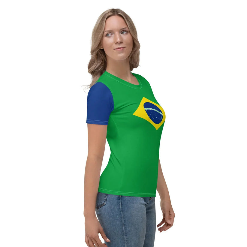 Brazil T-shirt All Over Print With Brazilian Flag Colors – YVDdesign