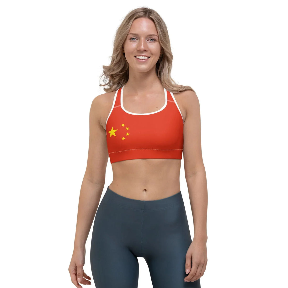 China Sports Bra Printed With China Flag Colors – YVDdesign