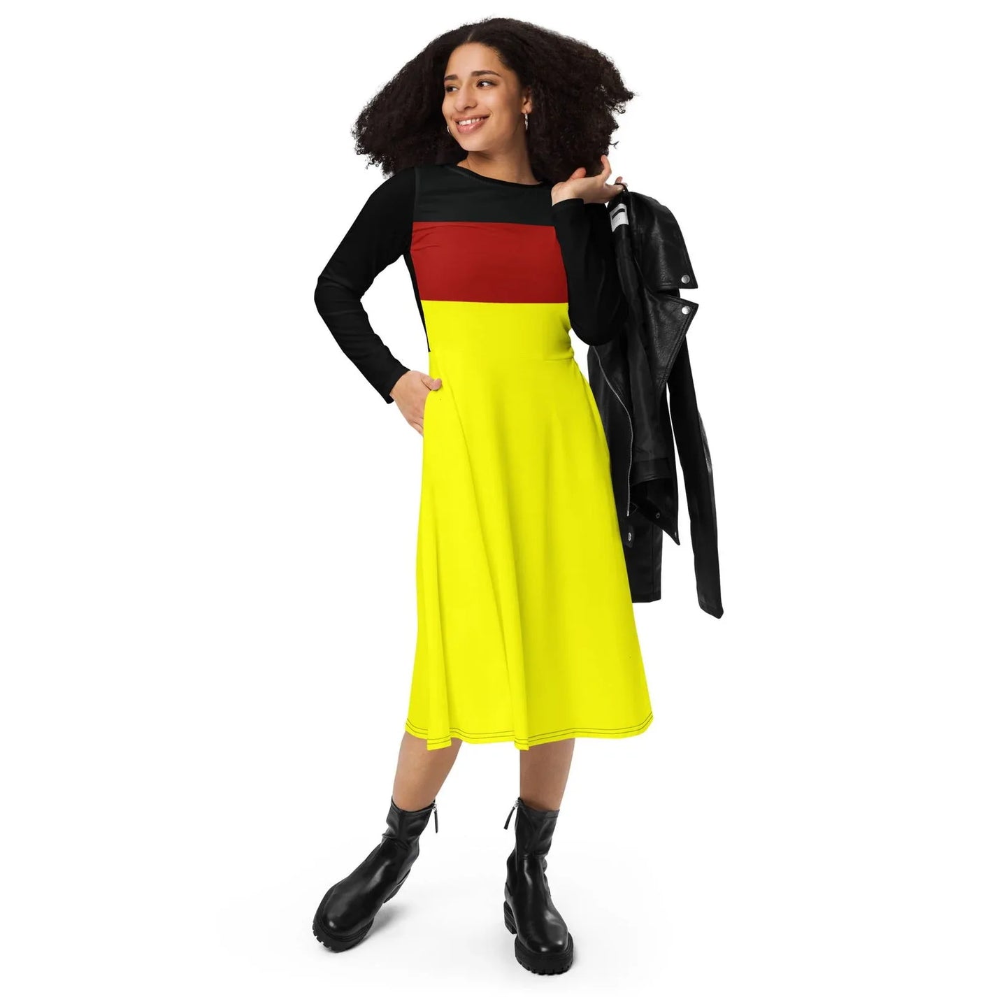 German Dress With Germany Flag / Long Sleeves Dress With Pockets / Sma ...