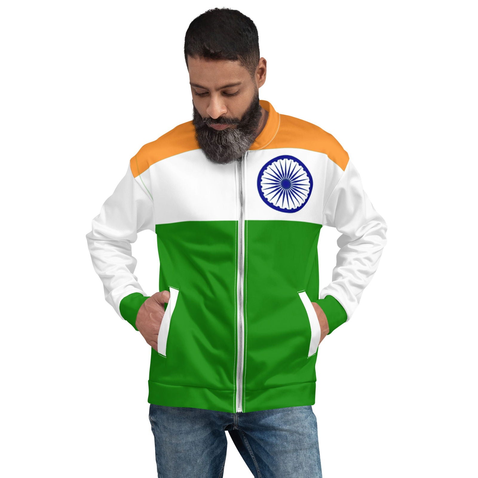 Indian Print Jacket / India Flag Colors Bomber Jacket For India Lover ...