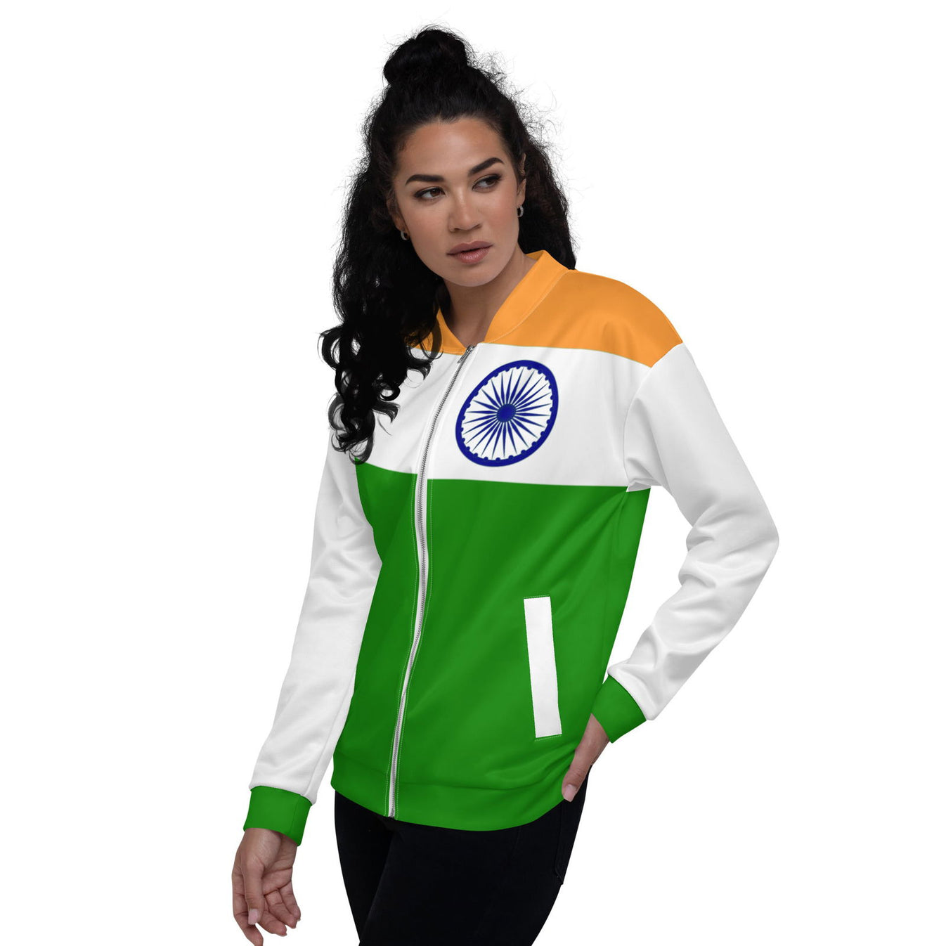 Indian Print Jacket / India Flag Colors Bomber Jacket For India Lover ...