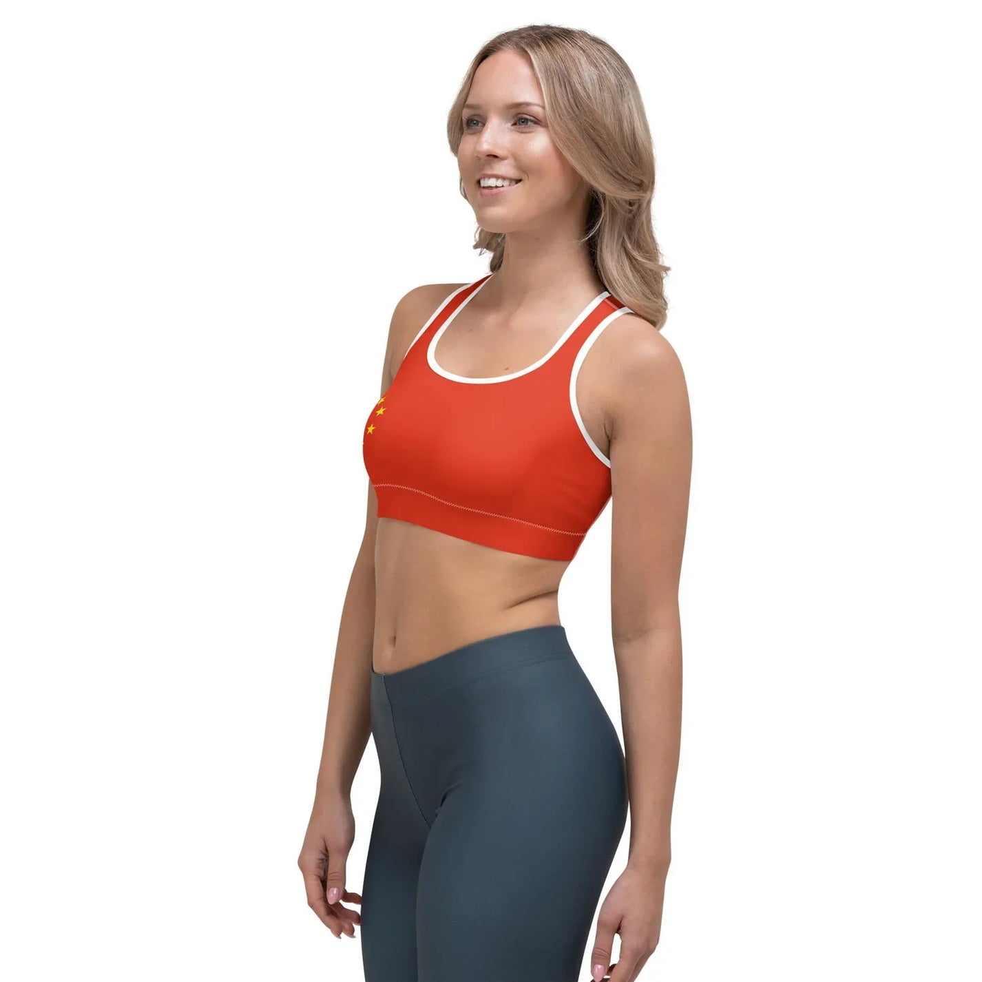 China Sports Bra Printed With China Flag Colors – YVDdesign