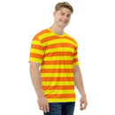 Men's Orange and Yellow Striped T-shirt | Summer Vibes | YVDdesign