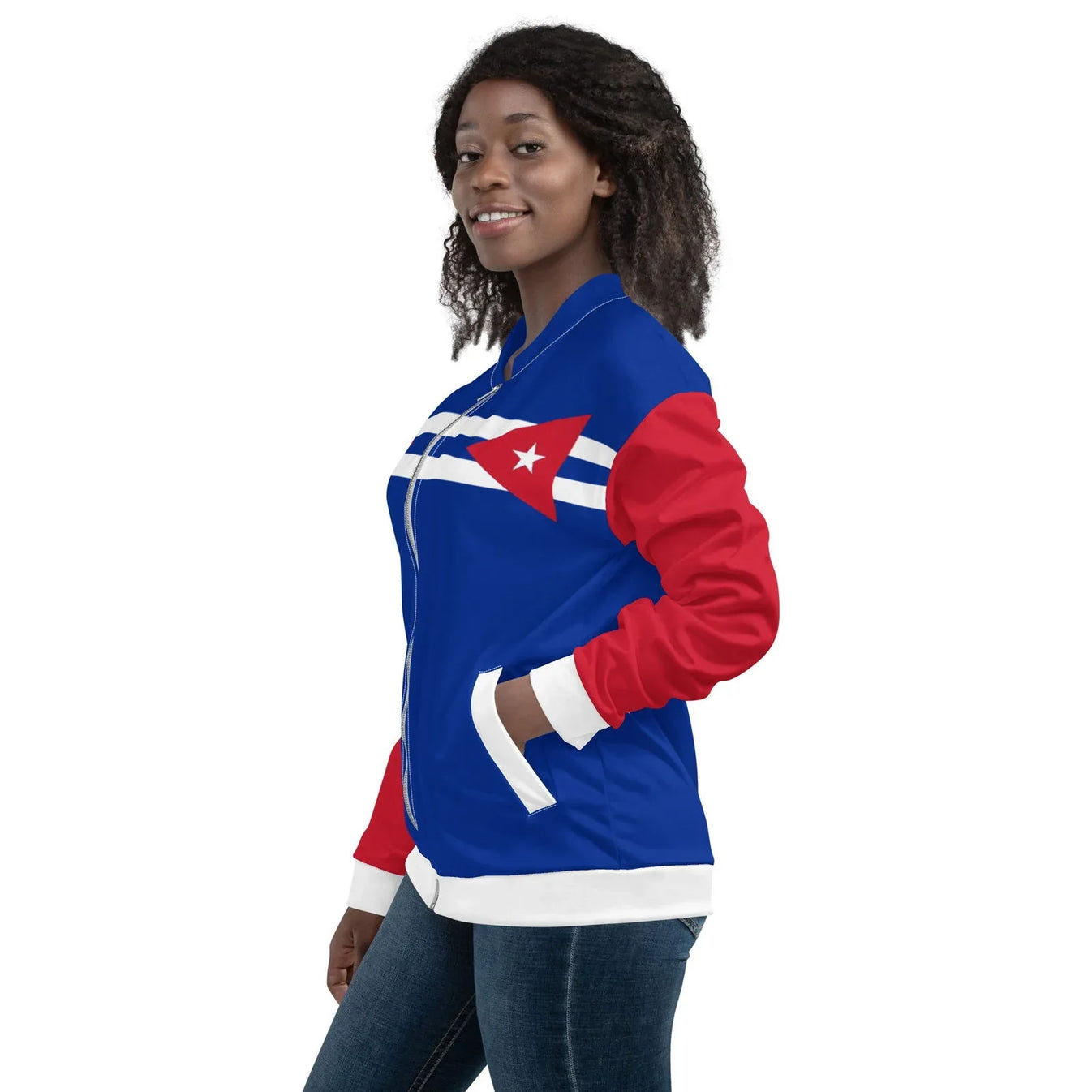 Cuban Flag Bomber Jacket | Blue Cuban Style Jacket Unisex – YVDdesign