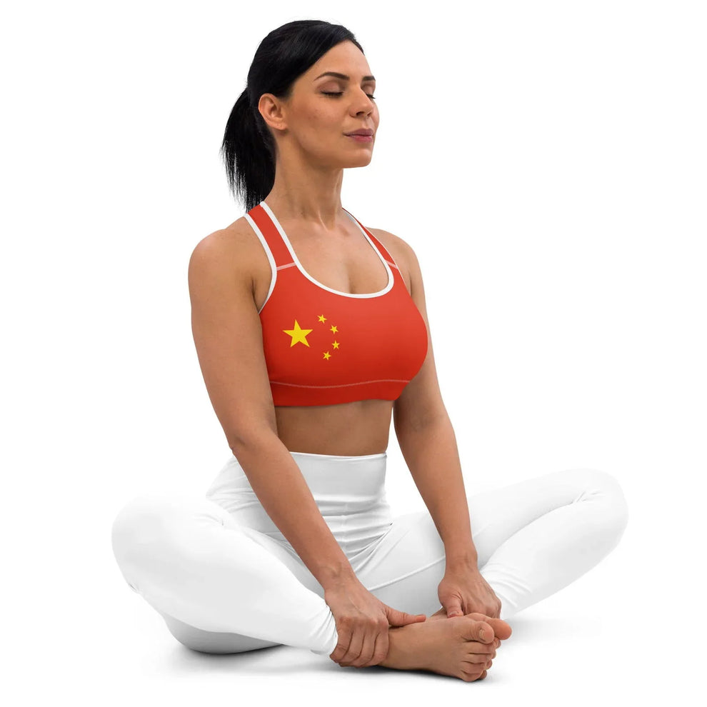 China Sports Bra Printed With China Flag Colors – YVDdesign
