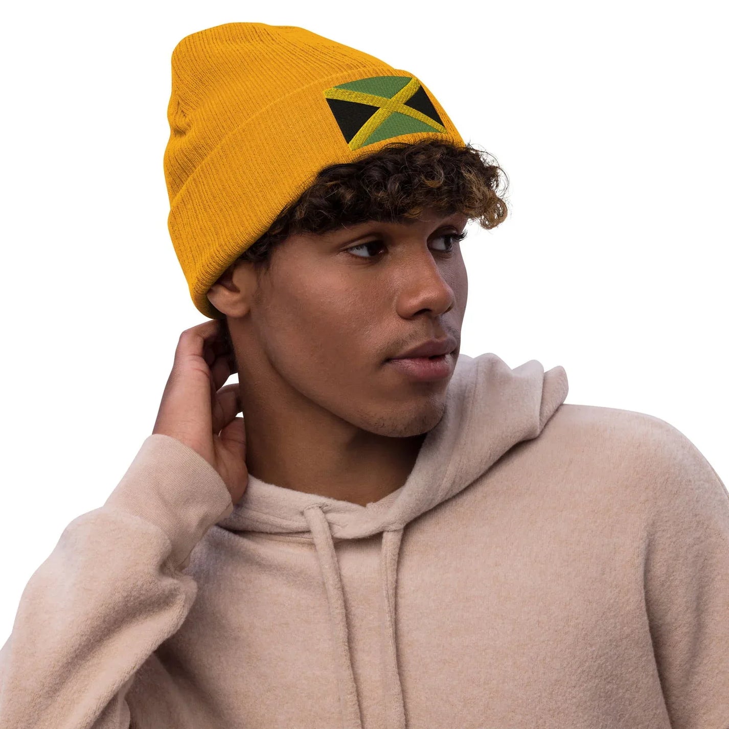 Jamaican Beanie Hat / Ribbed Knit Hat With Embroidered Jamaica Flag ...