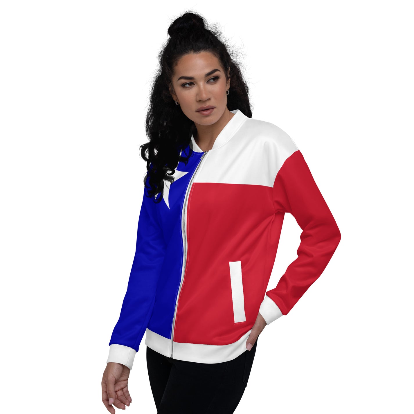 Texas Jacket / Unisex Bomber Jacket With Texas Flag Colors – YVDdesign